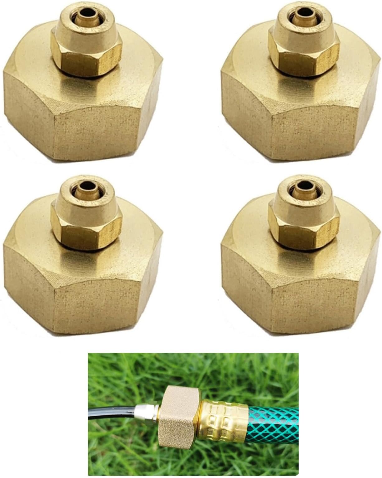 Amazon.com: Garden Hose Adapter 4Pcs, Brass Standard 1/4 Inch to 3/4 ...