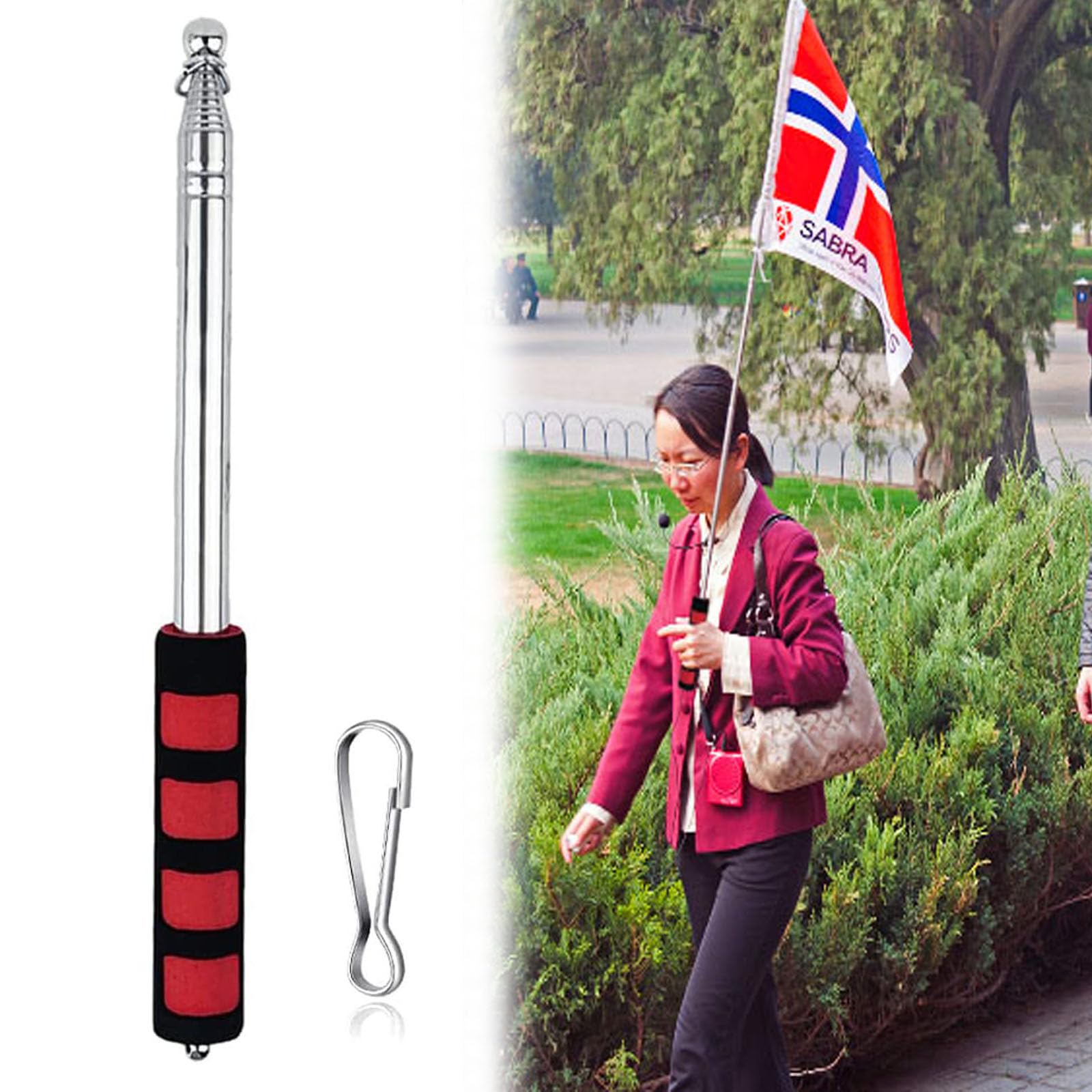 QEEROYO Telescopic Flag Pole, Telescopic Flagpole, Telescopic Flagpole ...
