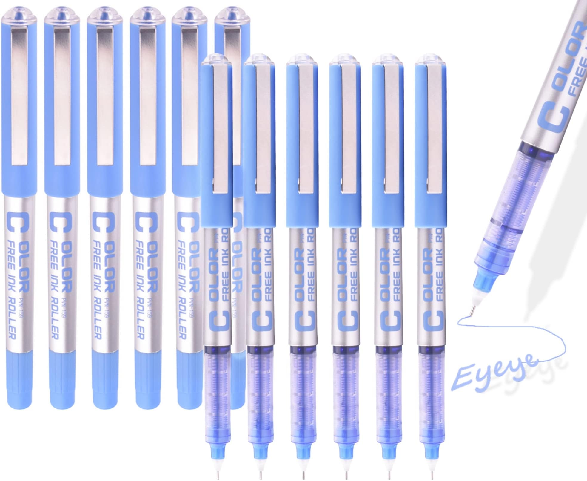 Amazon.com: EYEYE 16 Pack Liquid Ink Rollerball Pens, Blue Pens CS Fine ...