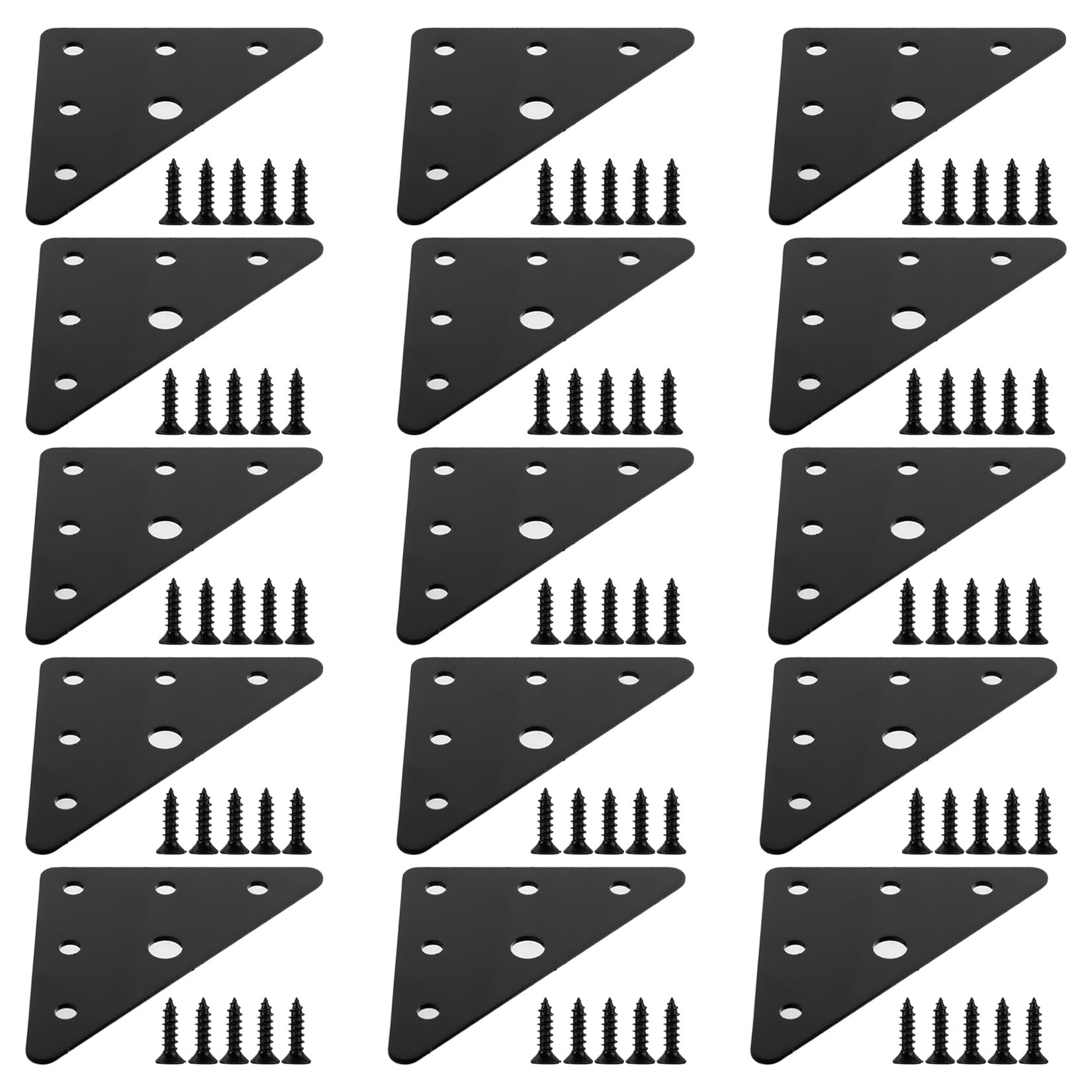 Amazon.com: 15 Pcs Triangle Flat Metal Brackets, Flat Straight Brace ...