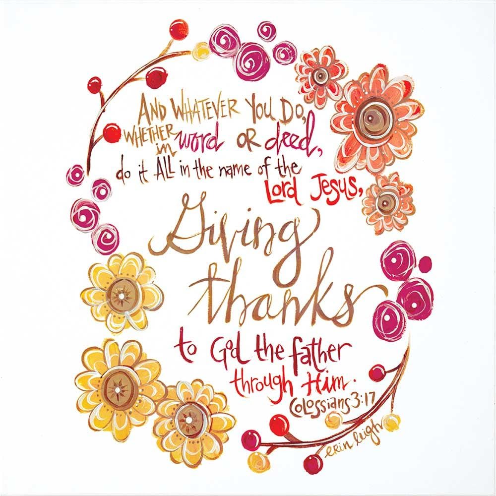 Amazon.com: Dicksons Giving Thanks to God Father Floral 11 x 11 Inch ...