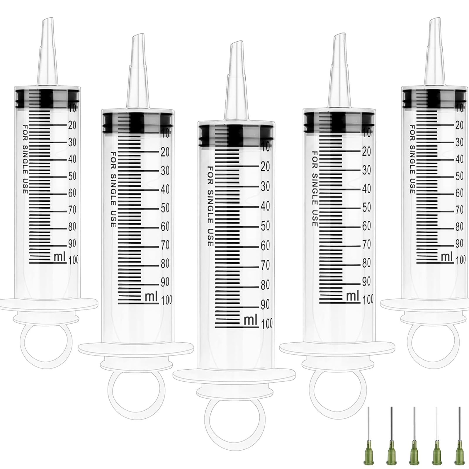 Spritze 100ml mit Stumpfer Nadel 5 Stück Spritzen 100ml Steril Verpackt ...