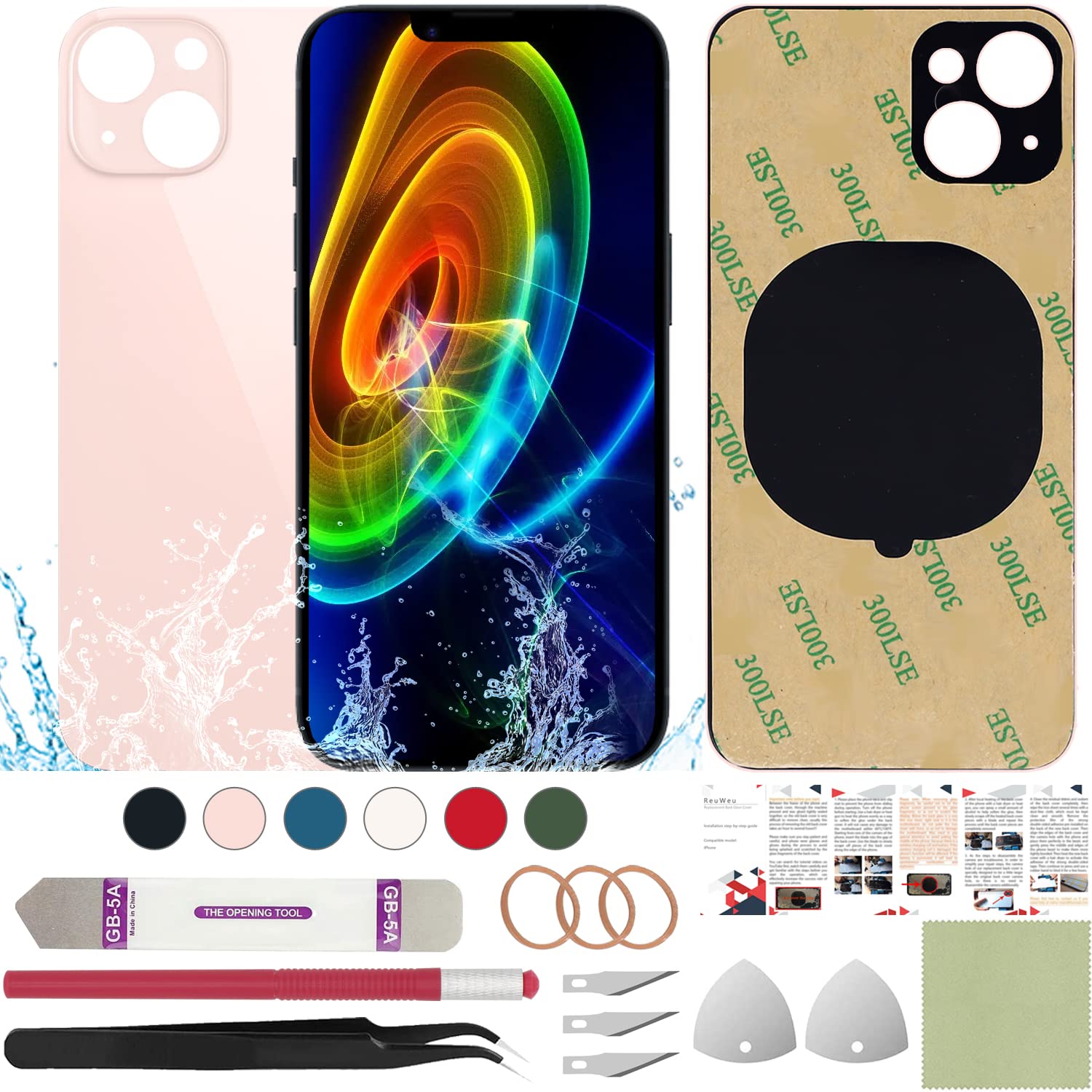 Amazon.com: ReuWeu Rear Back Glass Cover Replacement Compatible with ...