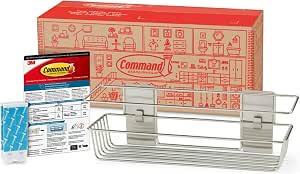 Amazon.com: Command Shower Caddy Satin Nickel with Water Resistant ...