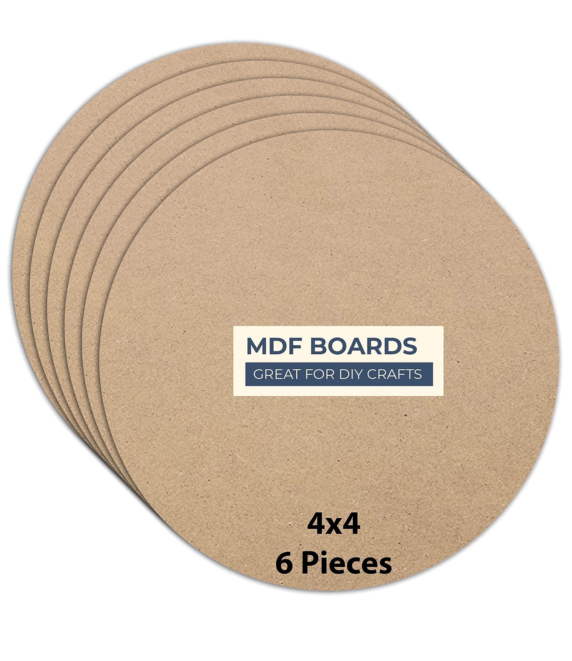 Buy Variety Canvas 6 Piece 4 x 4 Inch Round MDF Boards for Art and ...