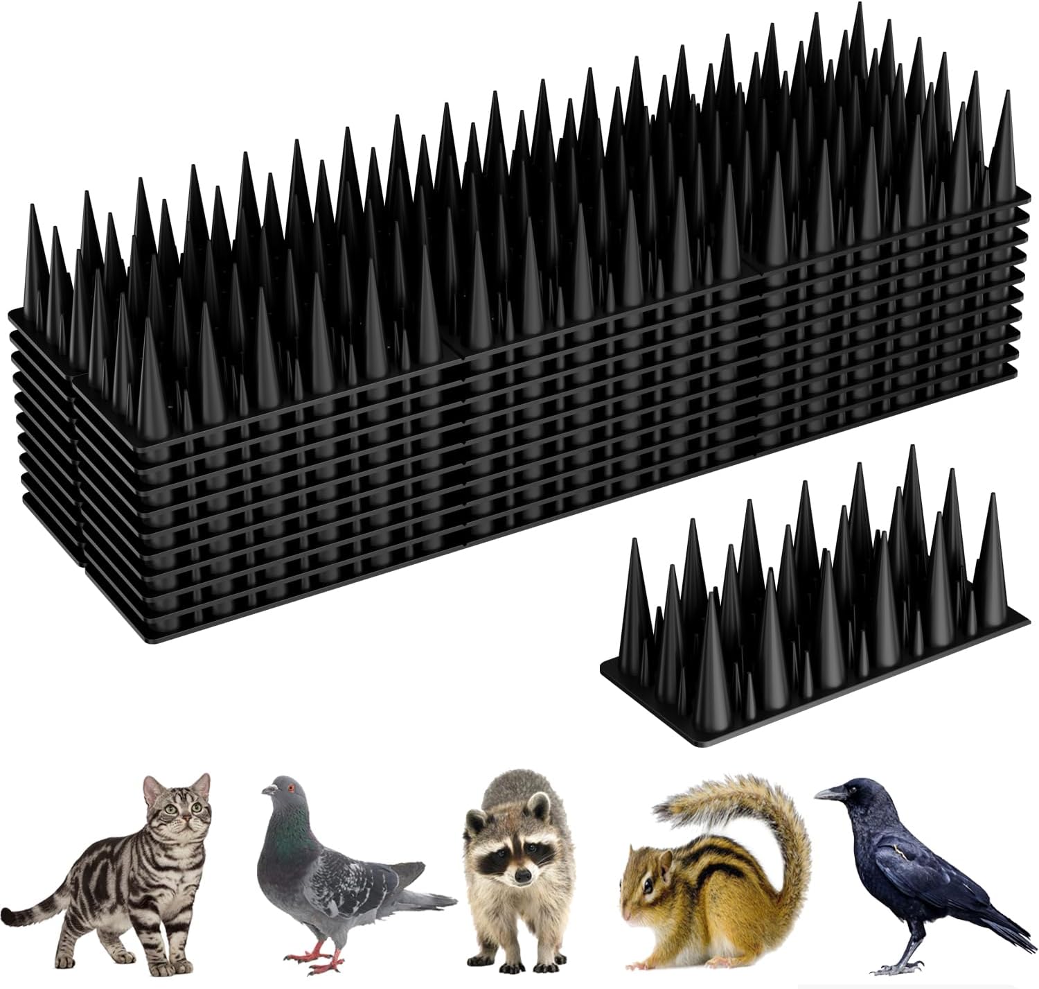 Holaluk Bird Spikes, 20Pcs Pigeon Crow Squirrel Raccoon Cat Animal ...