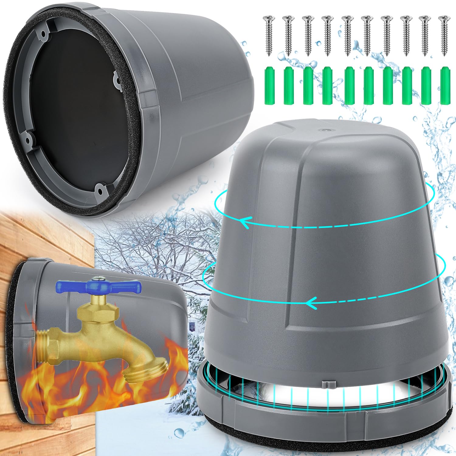 Amazon.com : Mydrissu 2Pack Outdoor Faucet Cover,Faucets Covers for ...