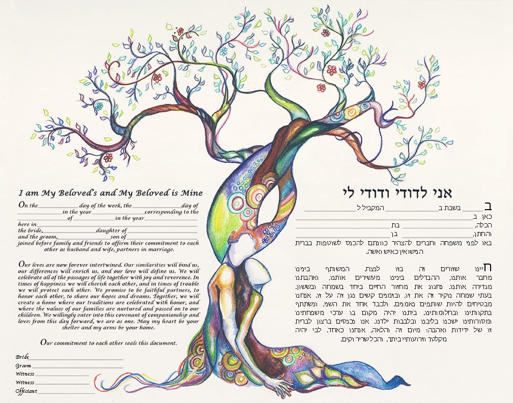 Amazon.com: Love Tree Ketubah Marriage Contract with Interfaith or ...