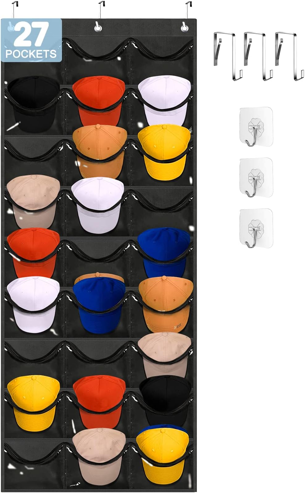 Amazon.com: Tisediwer Baseball Hat Rack, 14 Deep Pockets, Hat Racks for ...