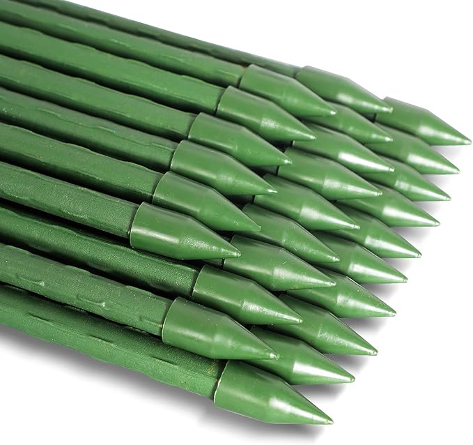 Amazon.com : Garden Stakes 48 Inches Plastic Coated Hollow Steel Plant ...