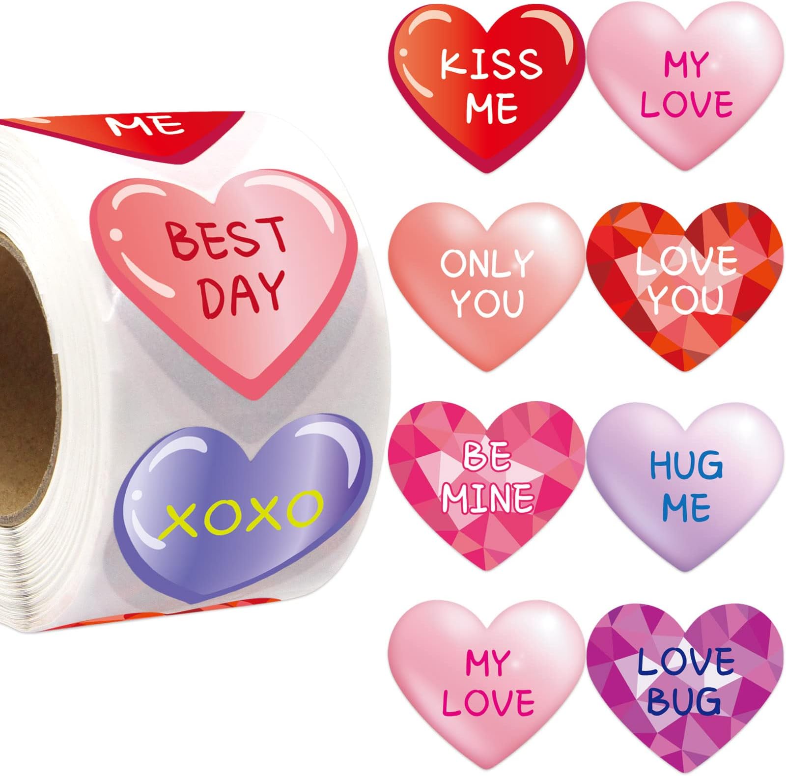 Amazon.com: 500 Pcs Valentines Day Stickers for Kids Heart Dessert ...