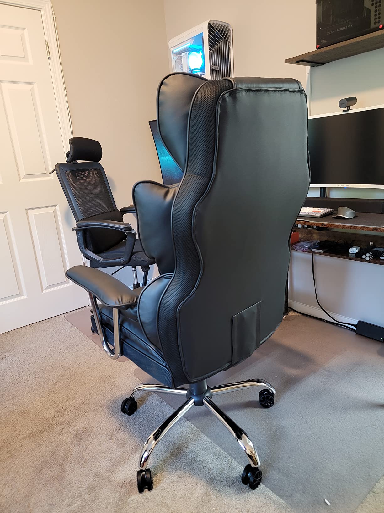 $50/mo - Finance Efomao Office Chair Big High Back Chair PU Leather ...