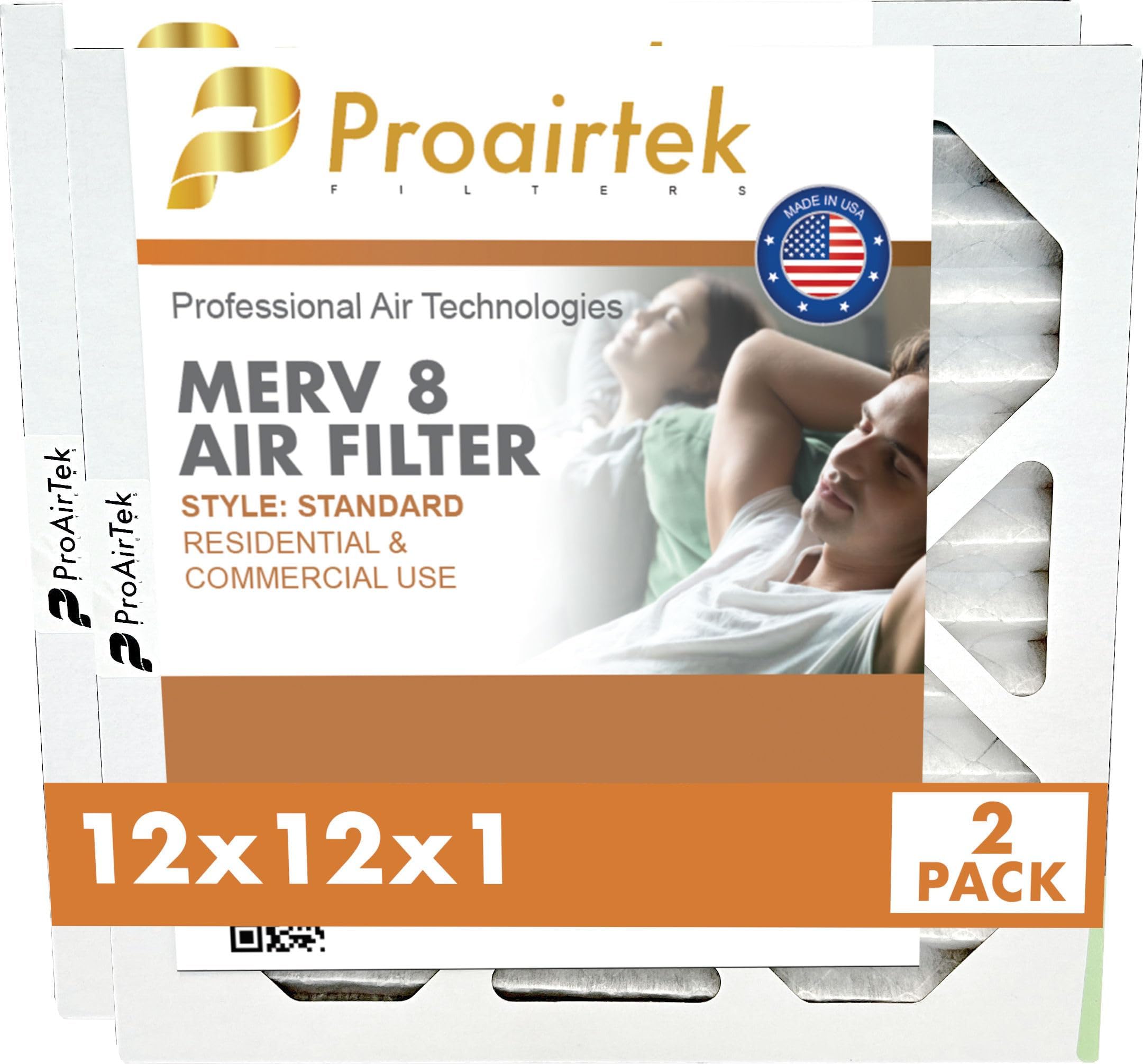 Amazon.com: Proairtek AF12121M08SWH Model 12x12x1 Pack of 2 Air Filters ...