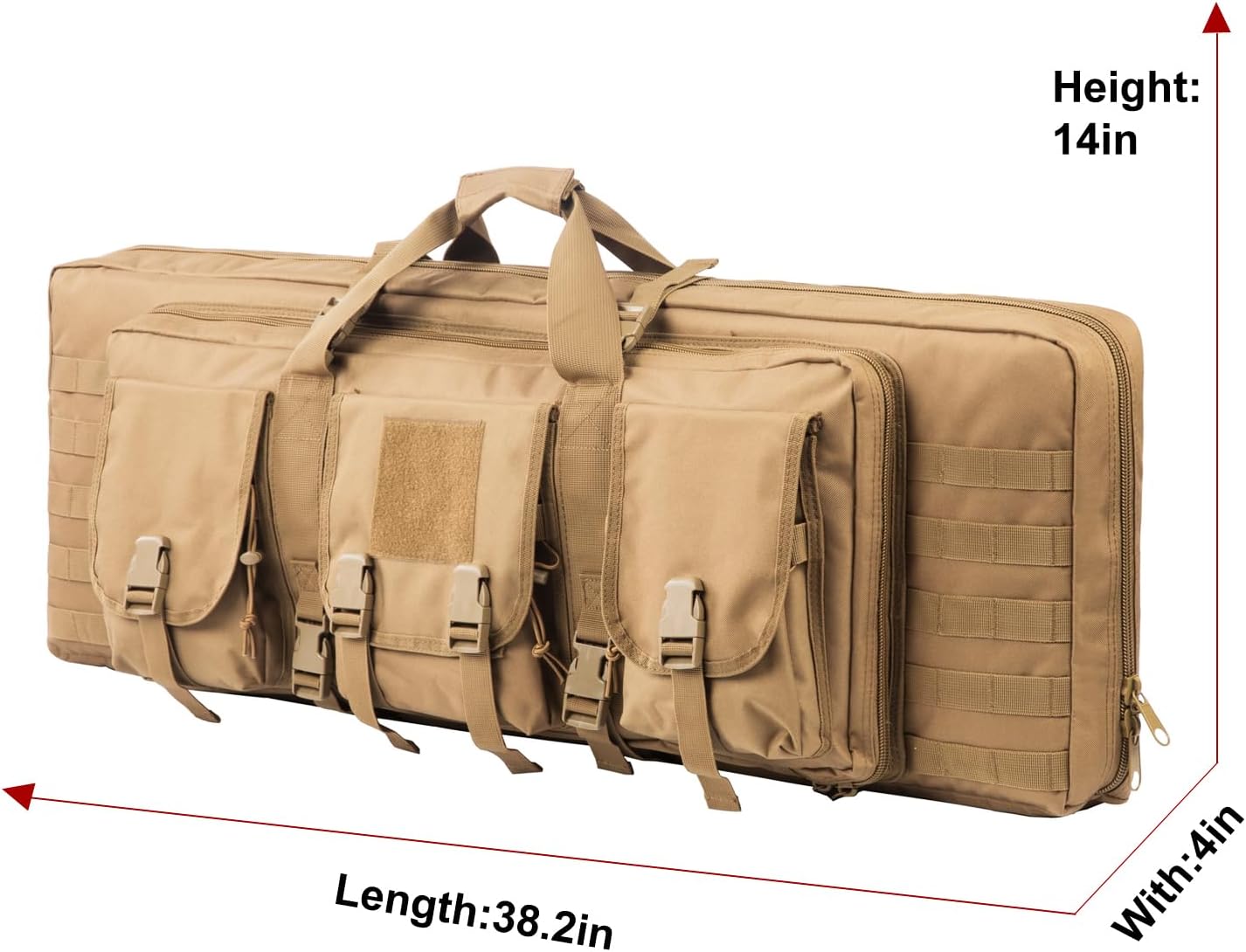 Tactical Double Long Gun Bag Case Backpack w/Pistol Handgun Case ...