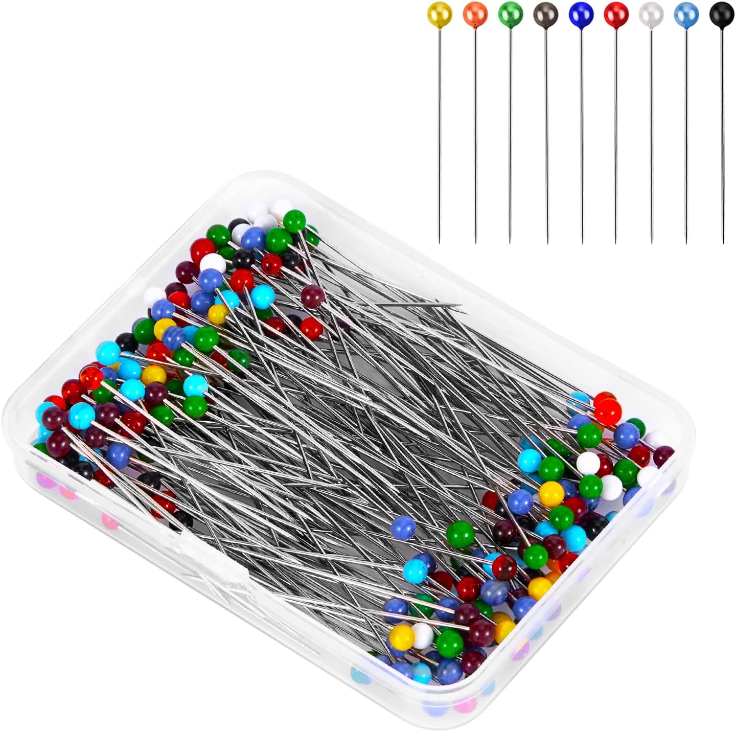 Amazon.com: ForSewian Sewing Pins, 1.5 Inch Straight Pins with Big ...
