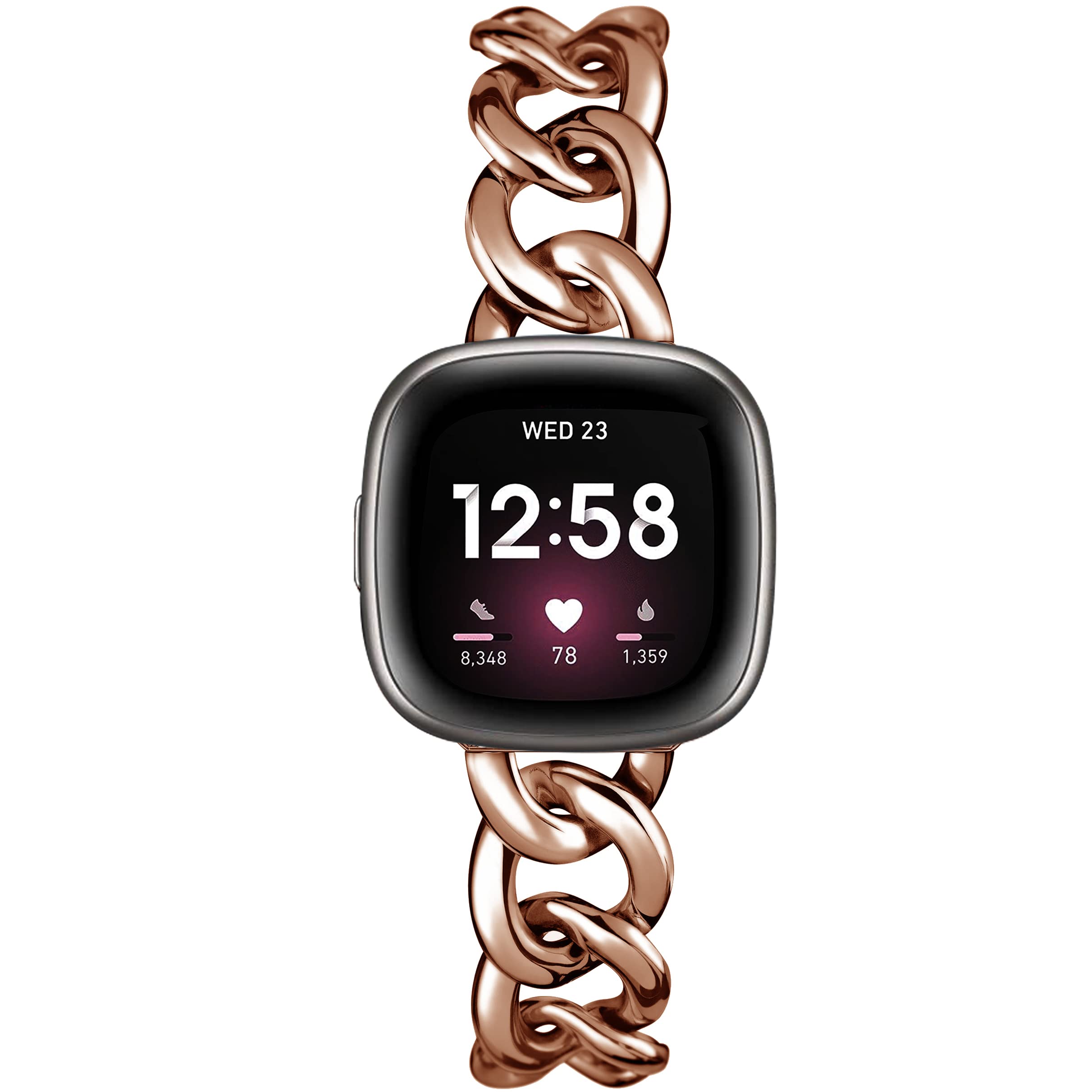 Amazon.com: Cool Women Chain Metal Smartwatch Bands Compatible for ...