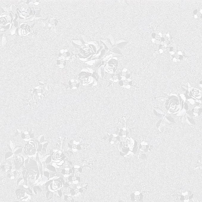 TANONE White Embossed Rose Wallpaper 17.7" X 118" Textured Wallpaper ...