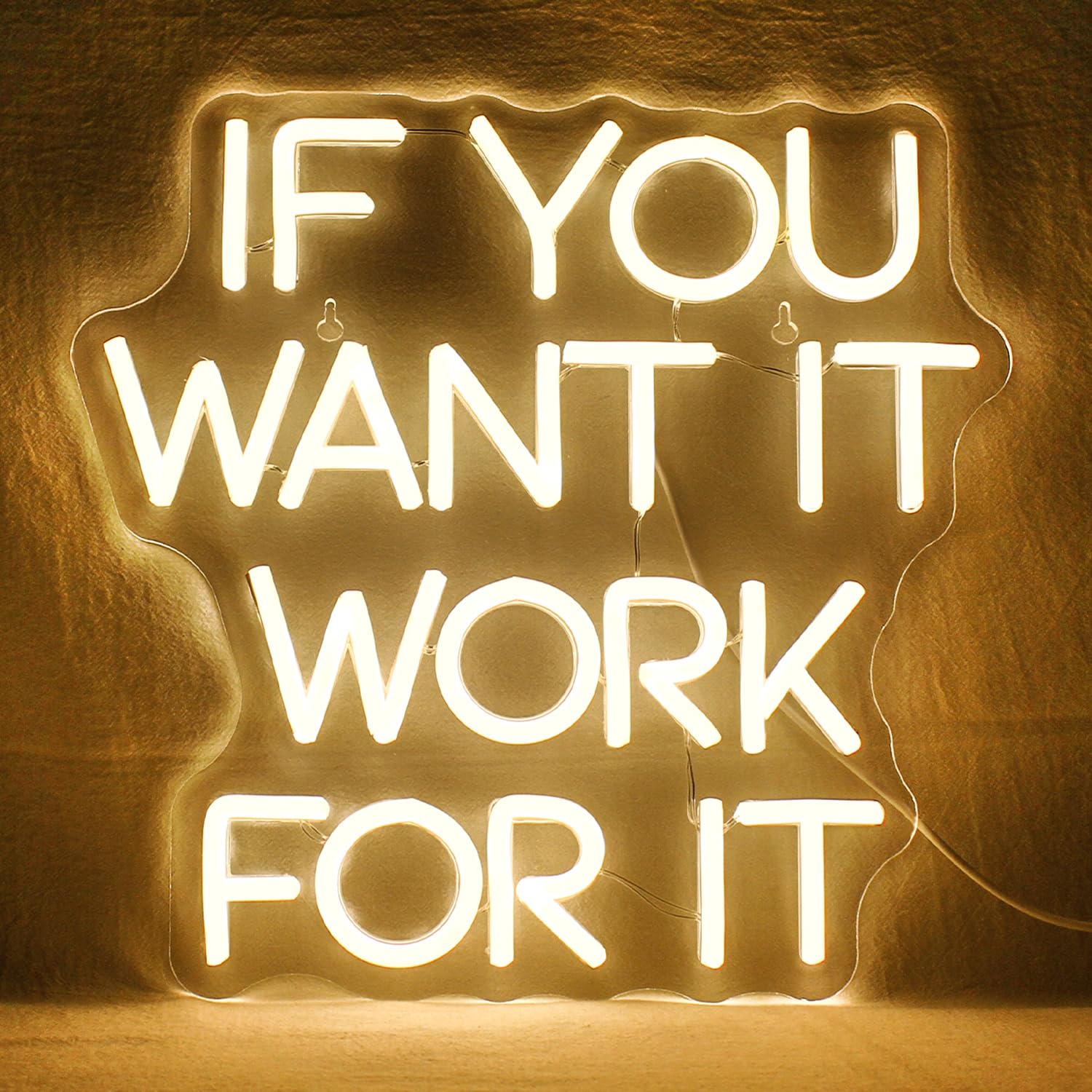 Amazon.com : WLHOPE If You Want It Work For It Neon Sign Adjustable ...