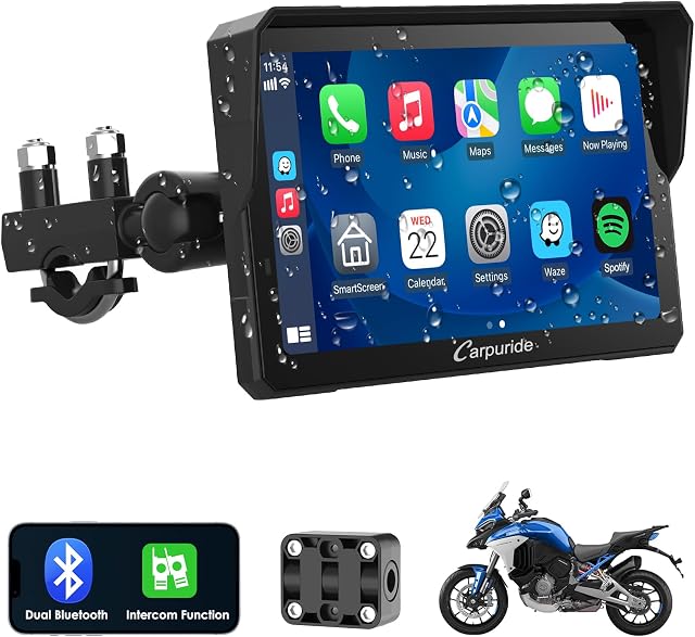 Carpuride W702 Pro Motorcycle Carplay Screen With Intercom Function ...