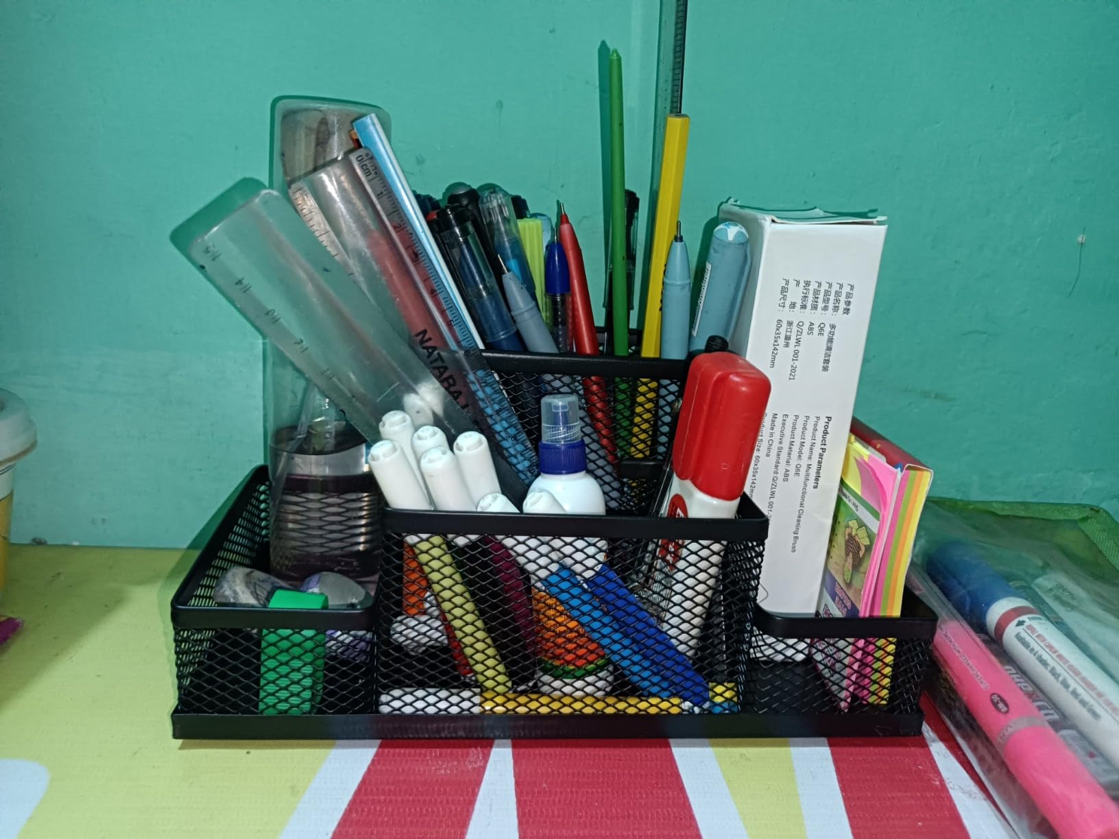 DHVAJ Metal Mesh Multipurpose Pen Stand Office Desk Table Stationary ...