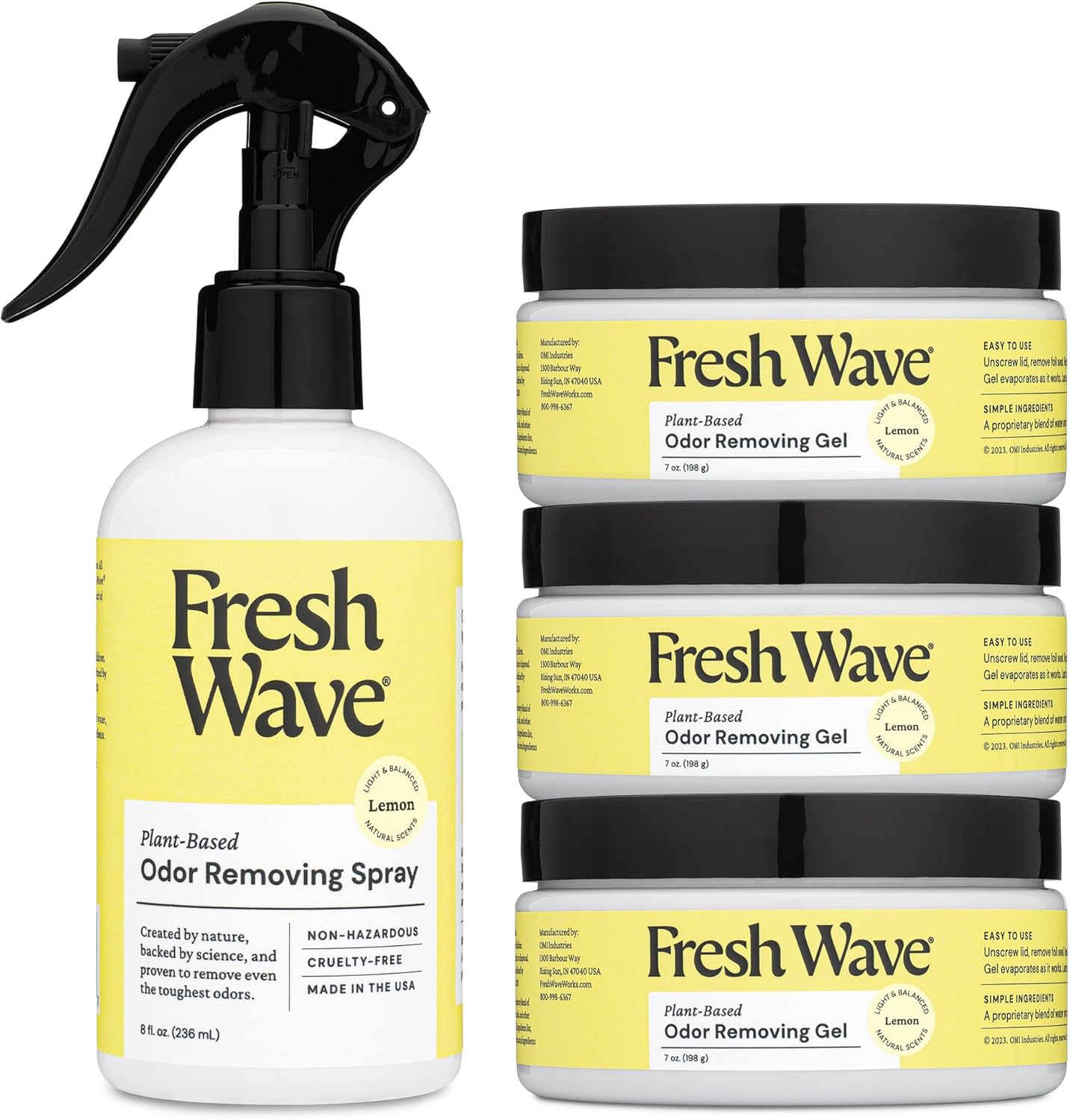 Amazon.com: Fresh Wave Lemon Odor Removing Spray and Gel Bundle: (1 ...