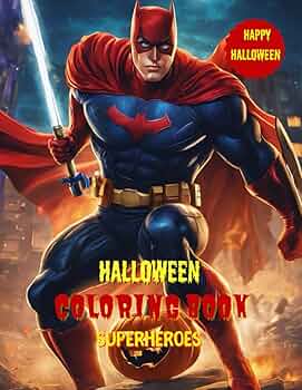 halloween superheroes coloring pages for kids