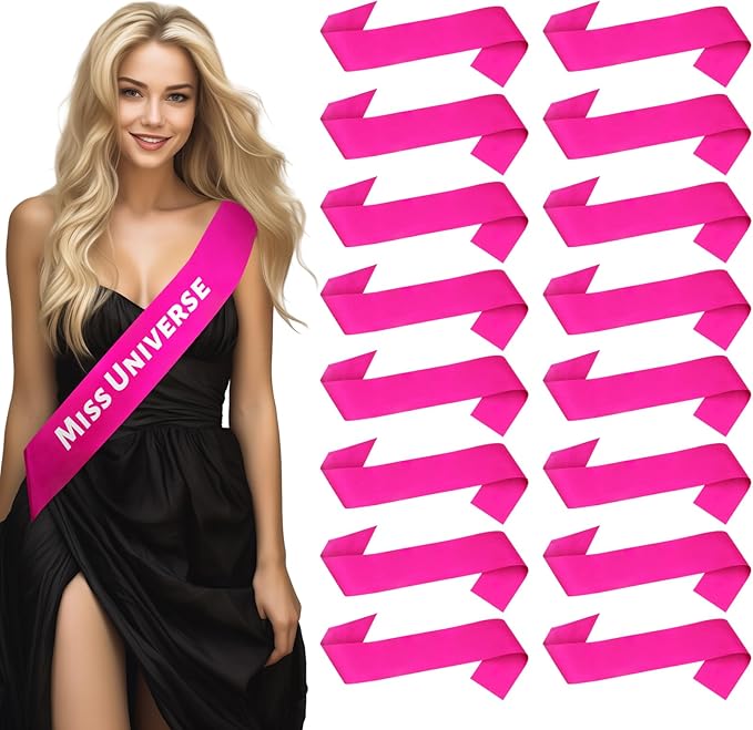 Amazon.com: Dreamtop 16Pcs Sash Satin Sash Pink Blank Sash Pink Sash ...