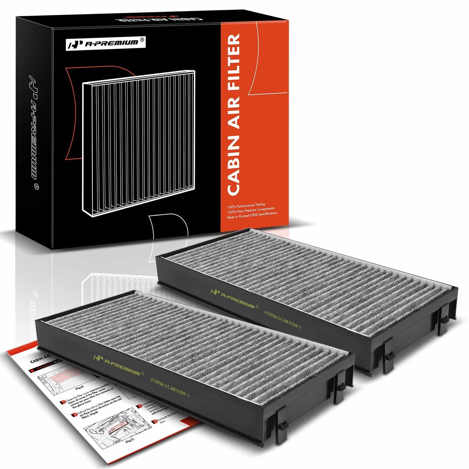 A-Premium 2-PC Cabin Air Filter with Activated Carbon Compatible with ...