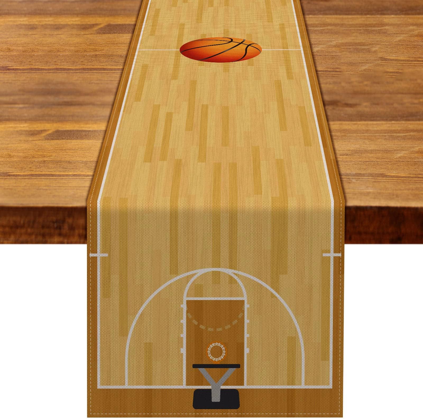 Amazon.com: Linen 13x72'' Basketball Table Runner March Madness Decor ...