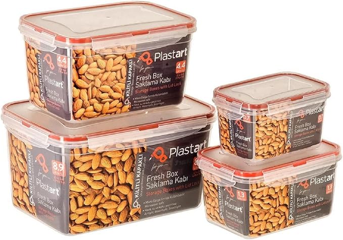 Fresh Box (4 Pieces Set) 8.9 Litre Deep Rectangle Food Containers ...