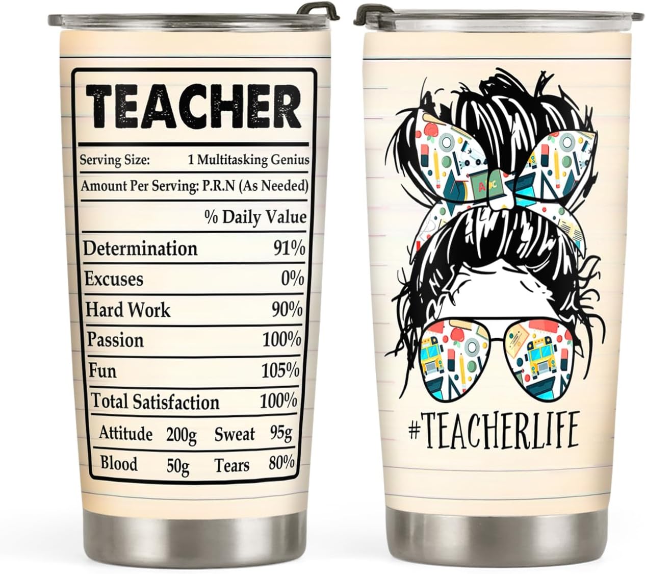 Amazon.com | SiliFine 6 Pcs Teacher Tumbler Bulk Teacher Appreciation ...
