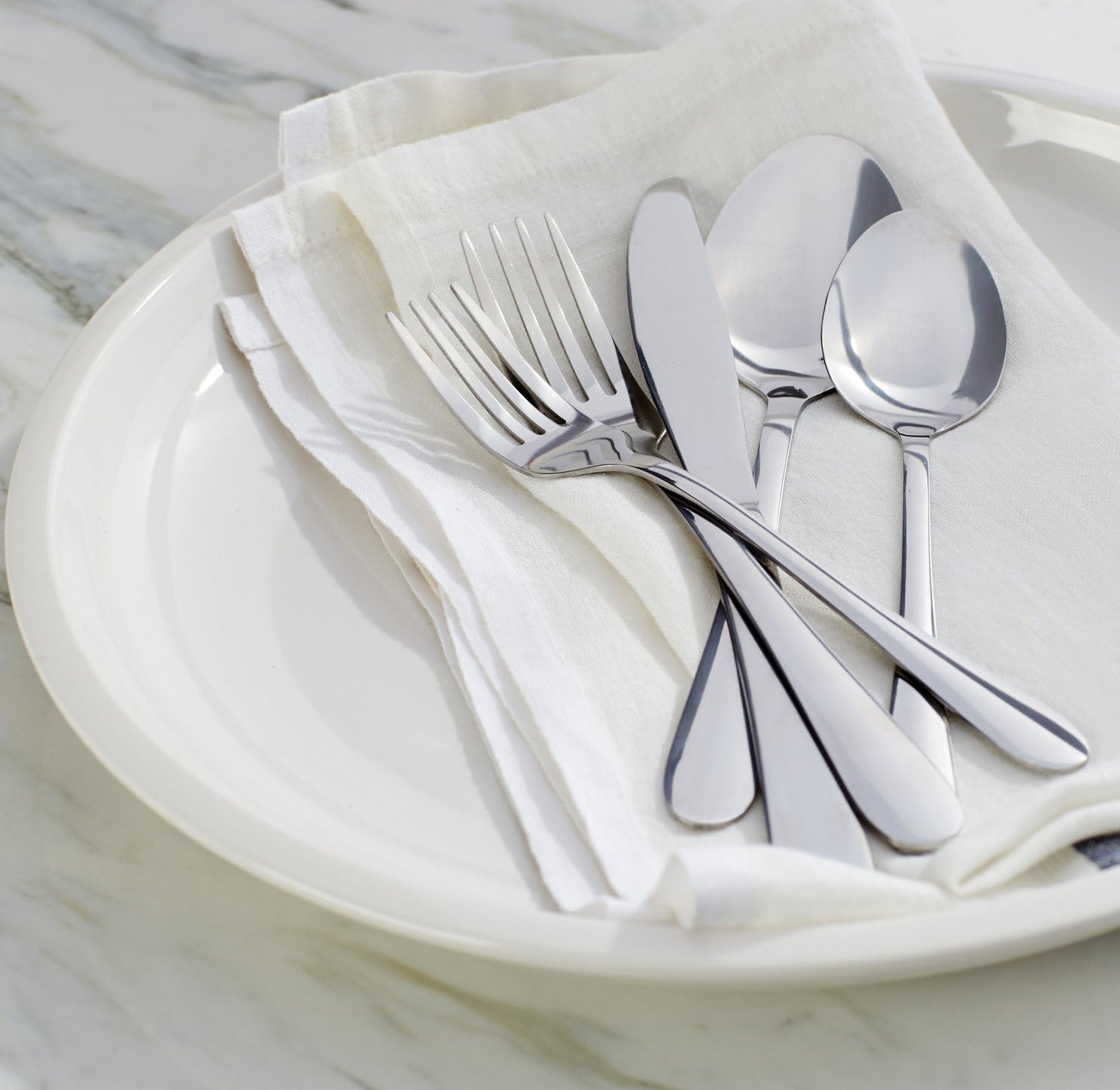 Amazon.com | Highly polished Stainless Steel 40 Piece Flatware Set ...