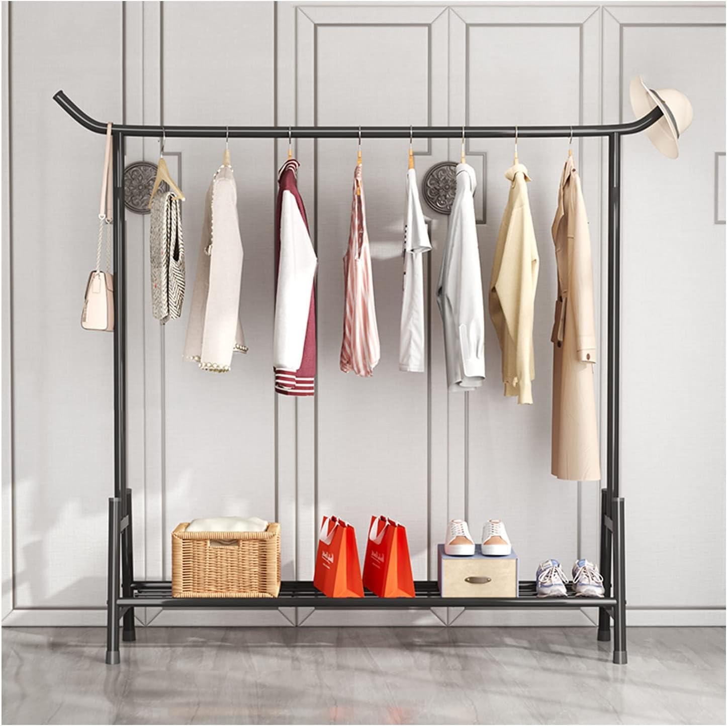 Amazon.com: Single Tidy Rails Heavy Duty Metal Hanger for Clothes ...