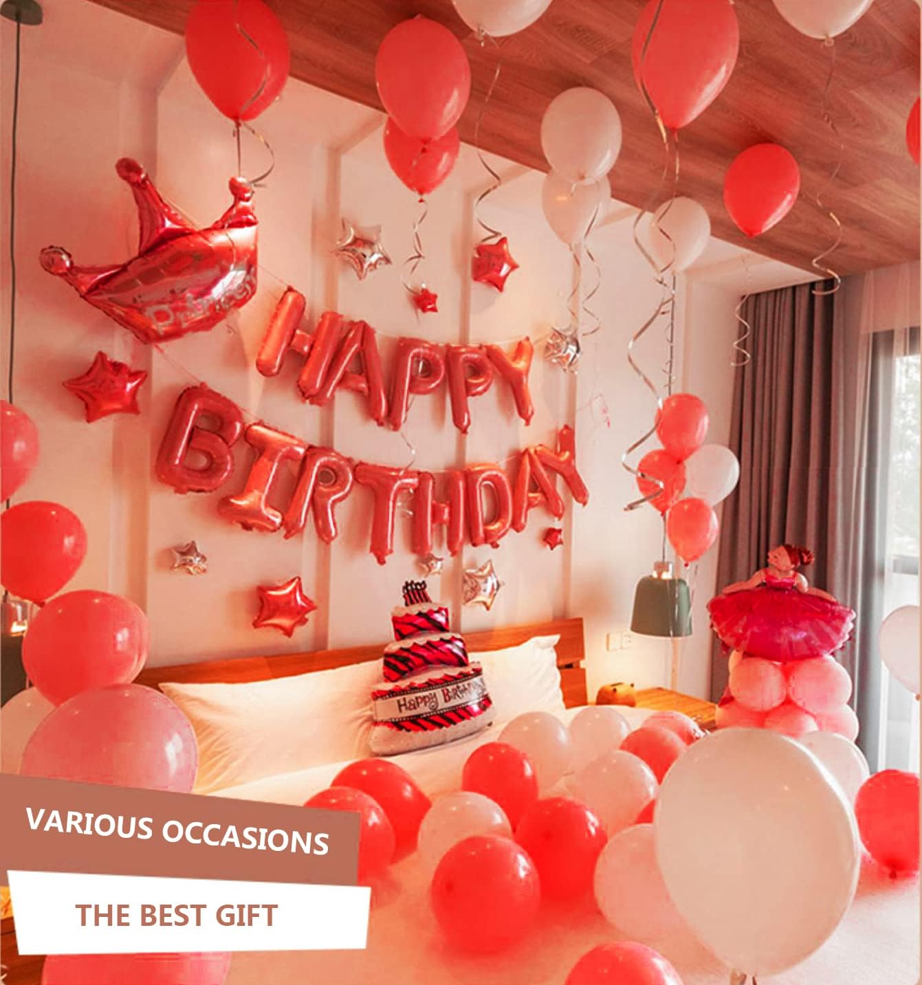 Happy Birthday Balloons Banner Letter Party Decorations 16 inch 3d ...