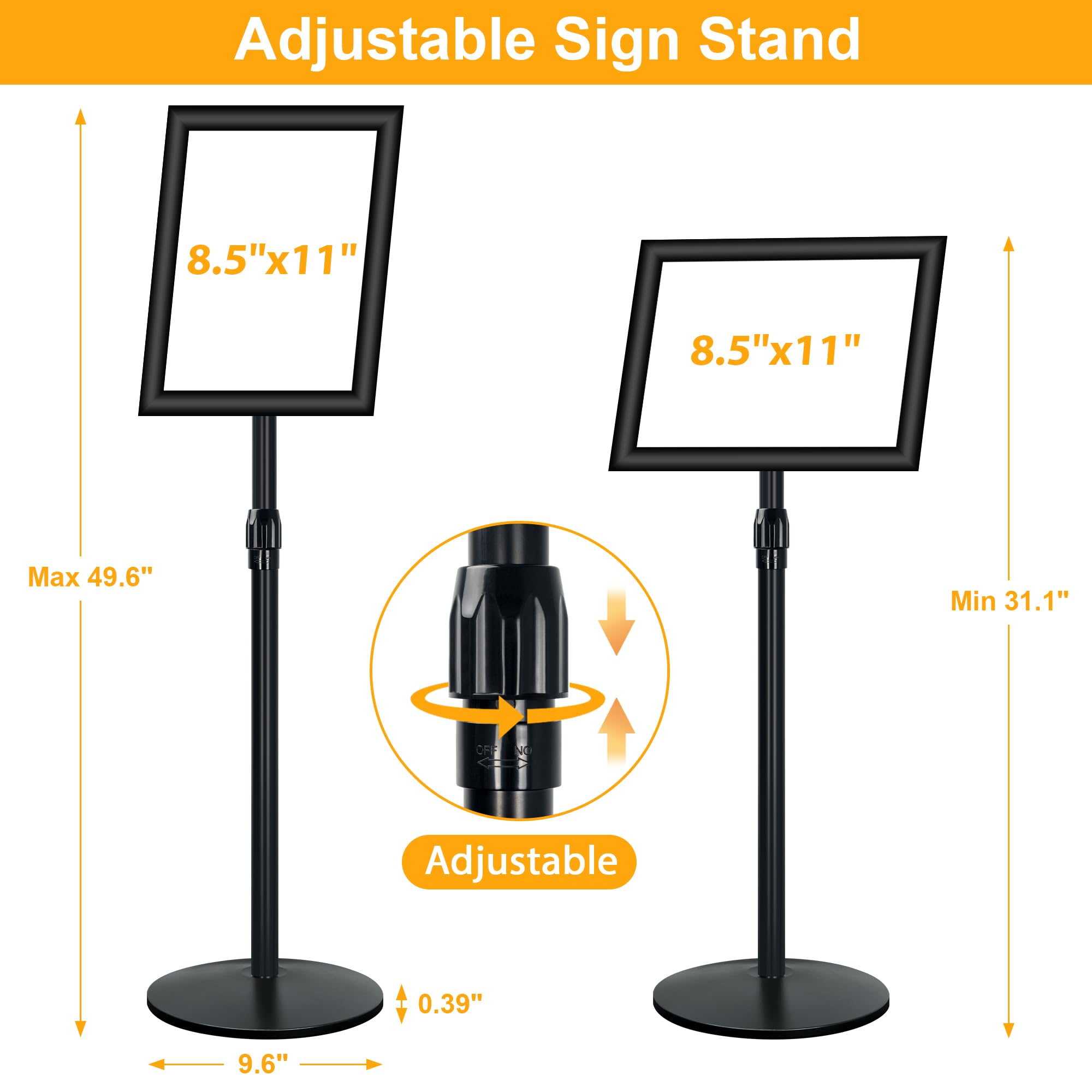Snapklik.com : 85x11 Heavy Duty Pedestal Poster Sign Stand, Adjustable ...