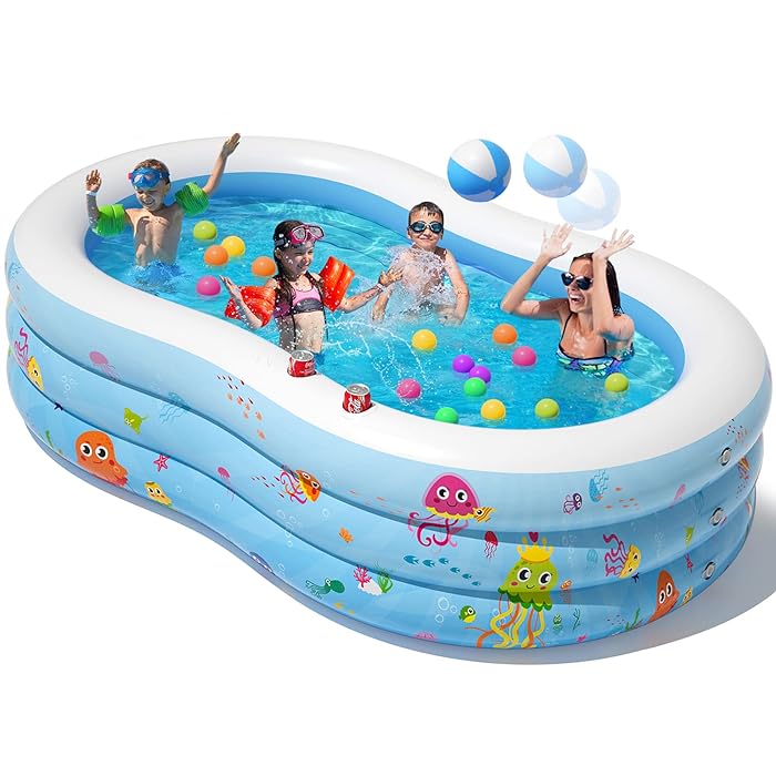 Buy Peradix Paddling Pool Large - 240 x 150 x 60 cm Inflatable Swimming ...