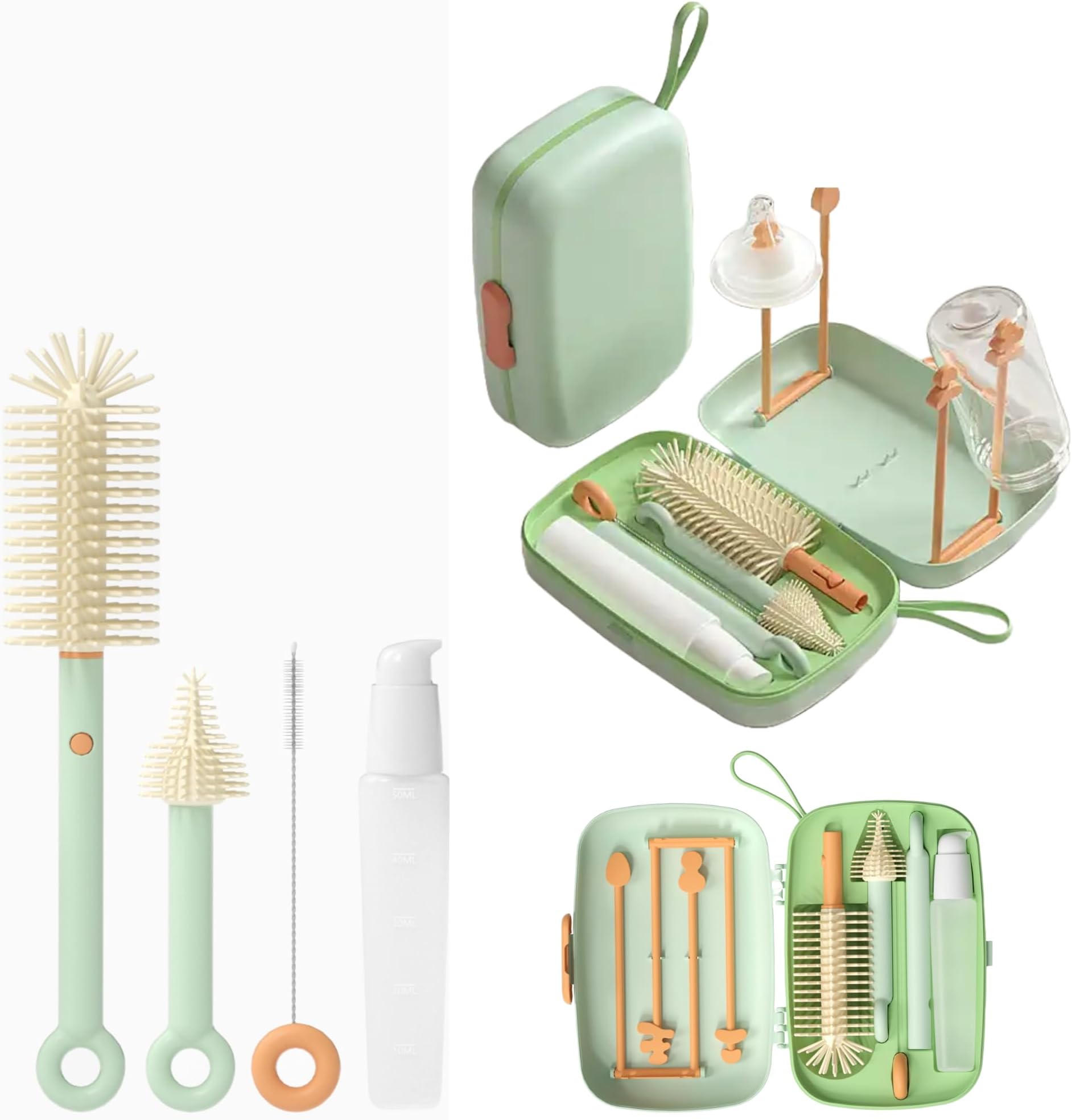 Amazon.com: Baby Bottle Brush Set,7 in 1 Bottle Cleaner Brush Kit with ...