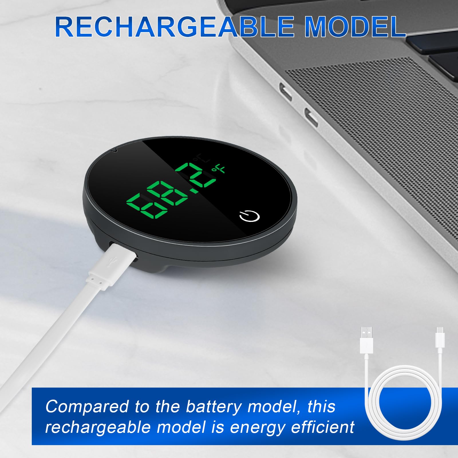 Snapklik.com : Aquarium Thermometer, 2Pack Rechargeable Fish Tank ...