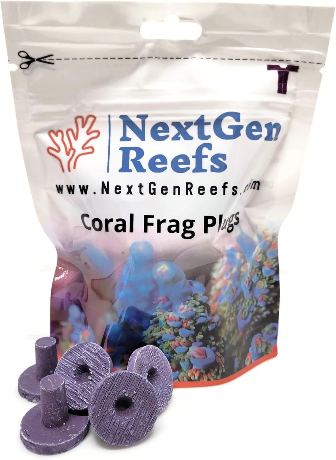 Amazon.com: NextGen Reefs® 1" Ceramic Coralline Purple Coral Frag Plugs ...