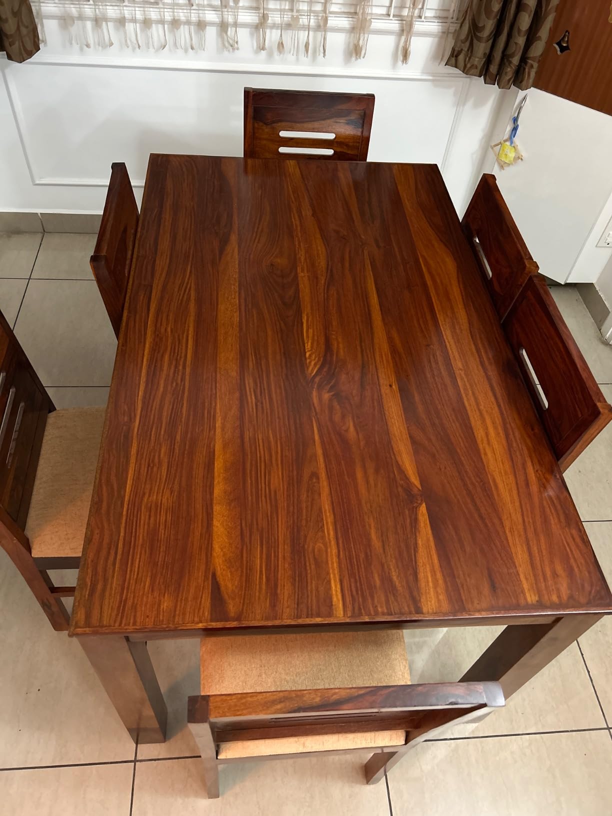 HANDWOOD FURNITURE Sheesham Wood Dining Table(57x35) with 6 Chairs | 6 ...