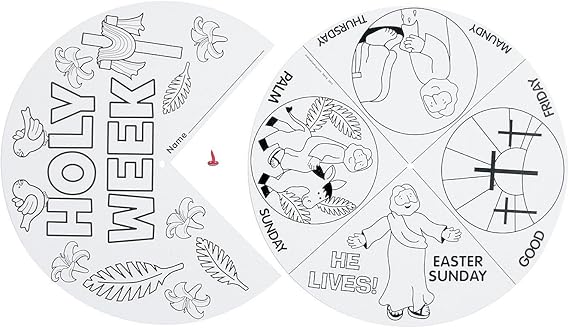 Amazon.com: Color Your Own Holy Week Wheel - Crafts for Kids and Fun ...