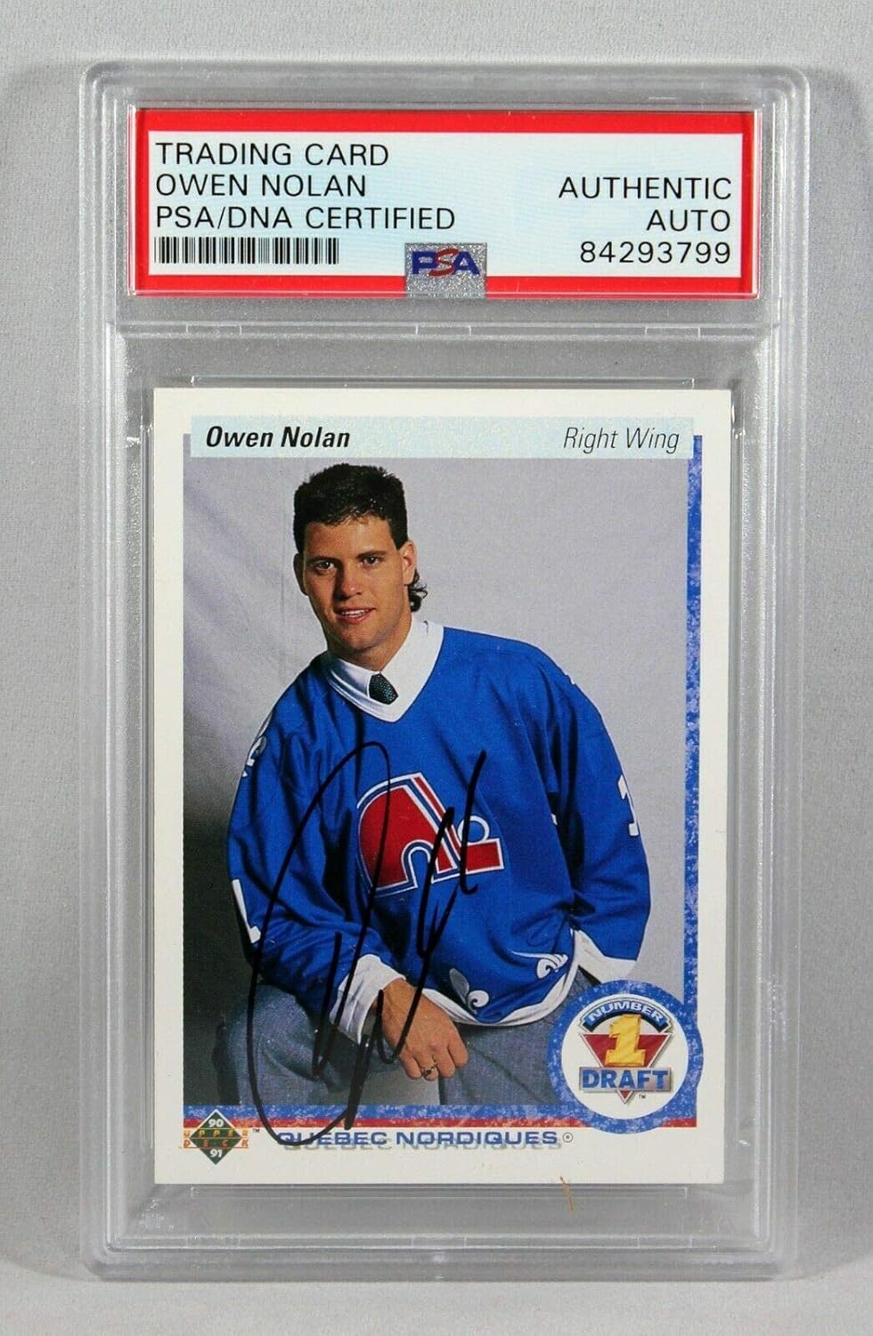 Amazon.com: Owen Nolan Signed & PSA Encapsulated 1990 Upper Deck #352 ...