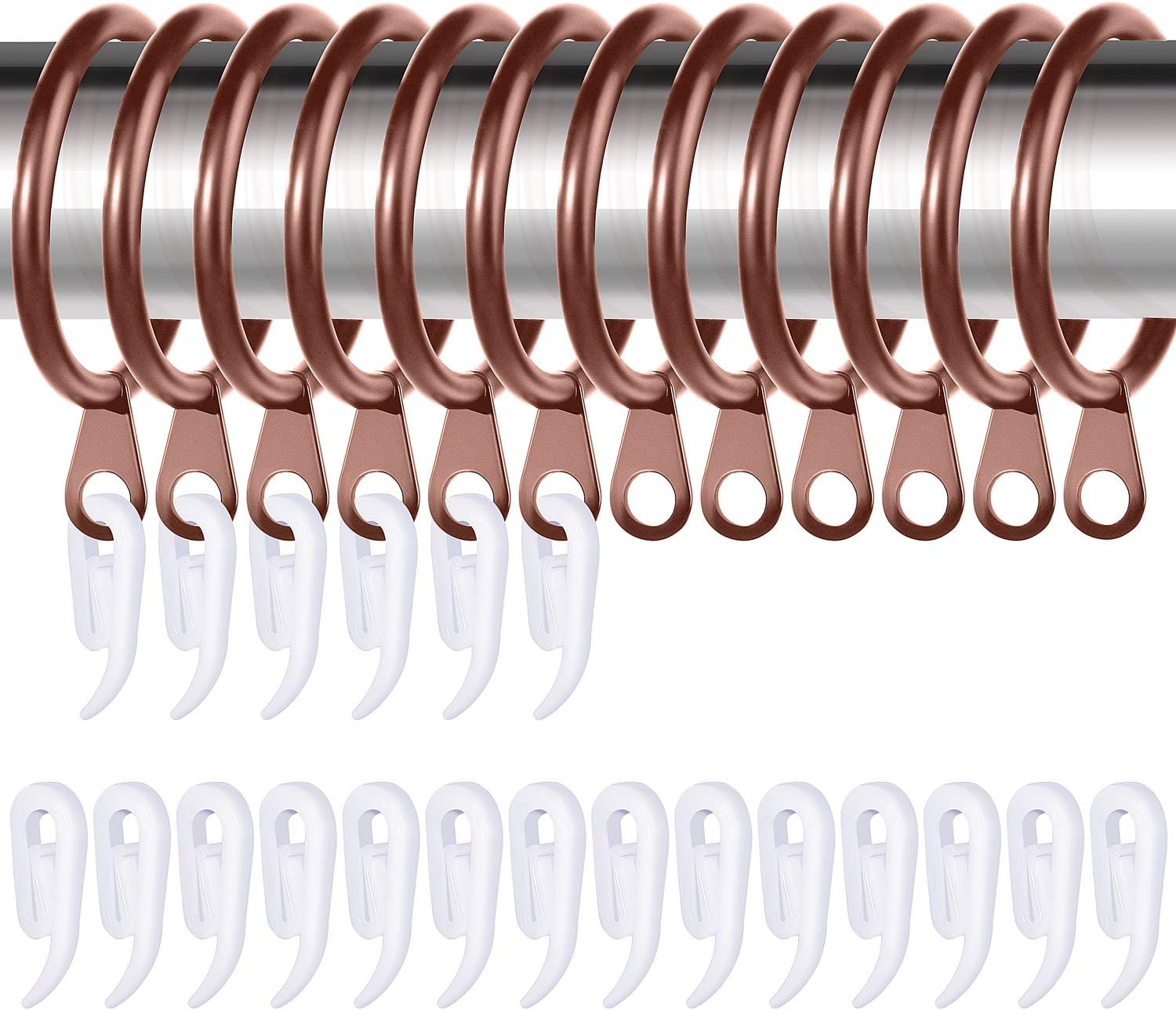 52 Set Metal Curtain Rings Drapery Curtain Hanging Rings with Metal ...