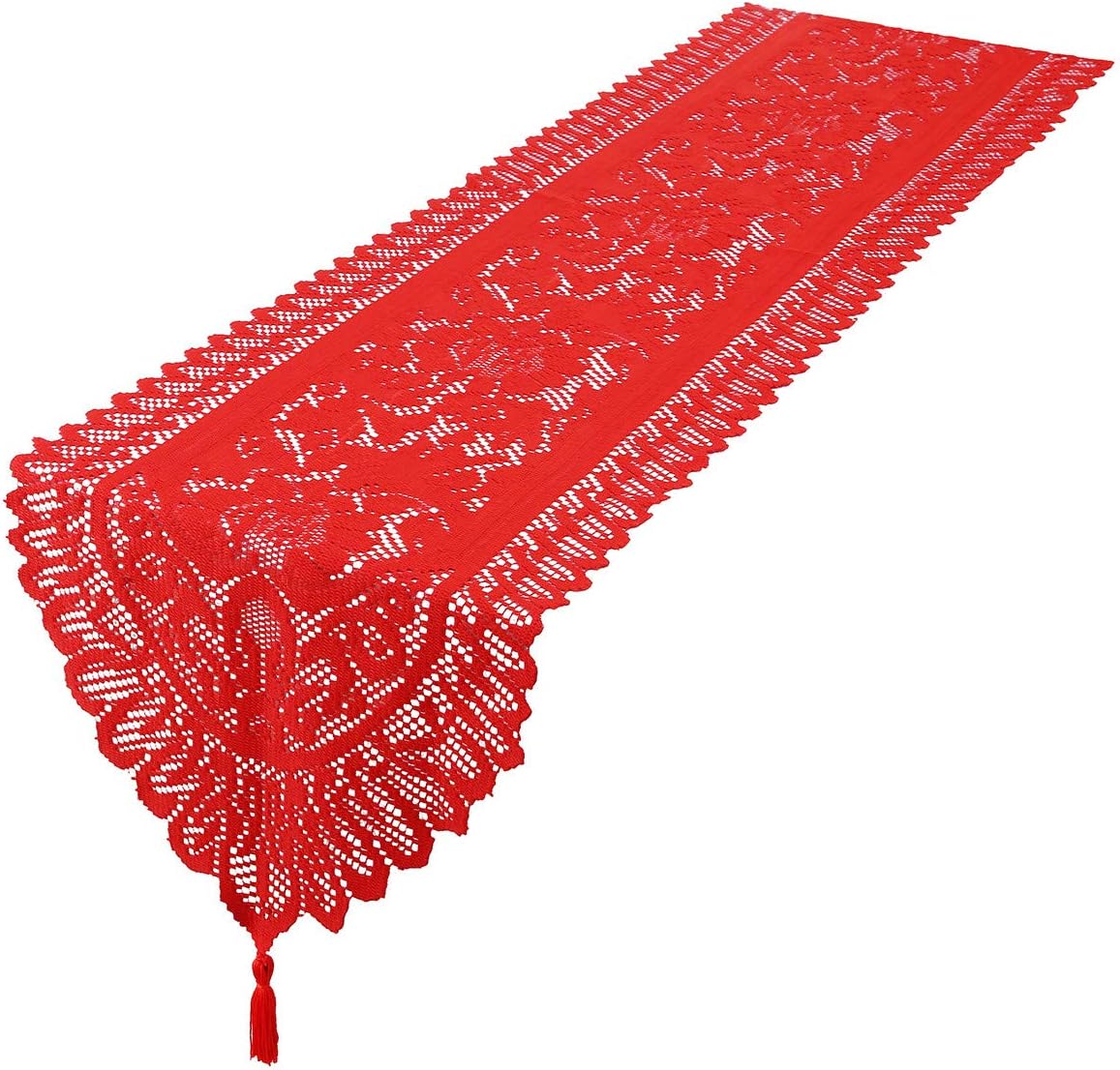 Amazon.com: mookaitedecor Lace Table Runner for Wedding Party Coffee ...