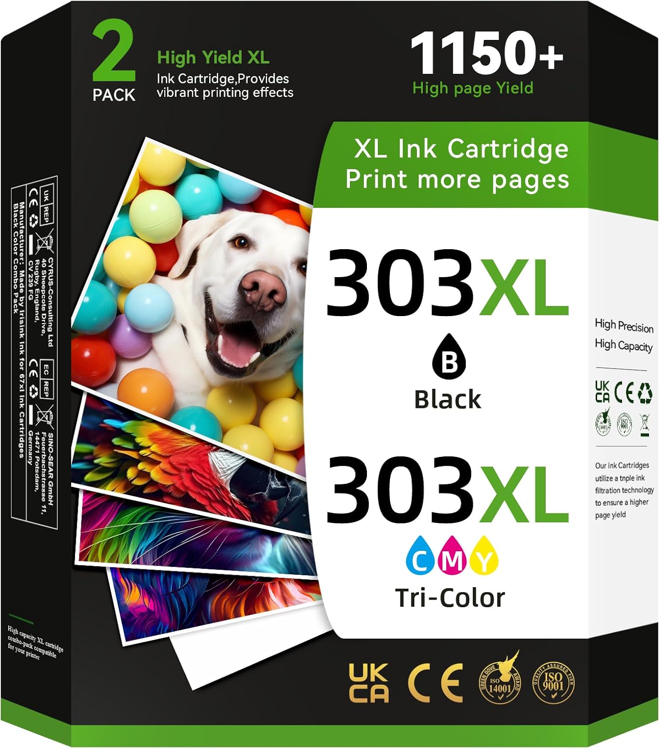 303XL Ink Cartridges Combo Pack for HP 303 Ink Cartridges Black and ...