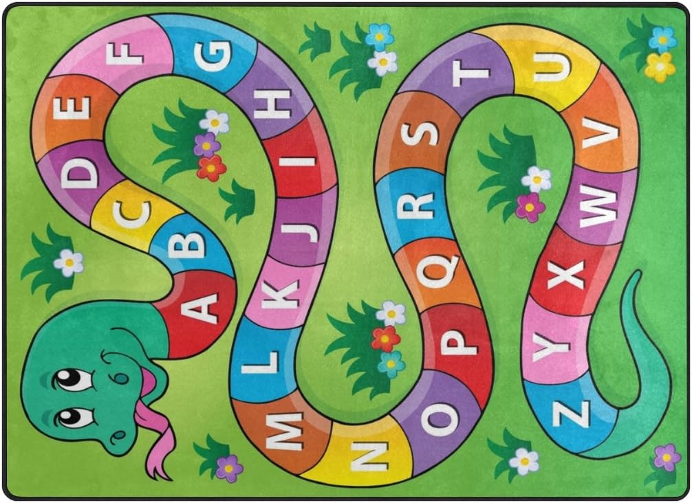 Amazon.com: My Little Nest Kids Children Snake Alphabet Board Game Area ...