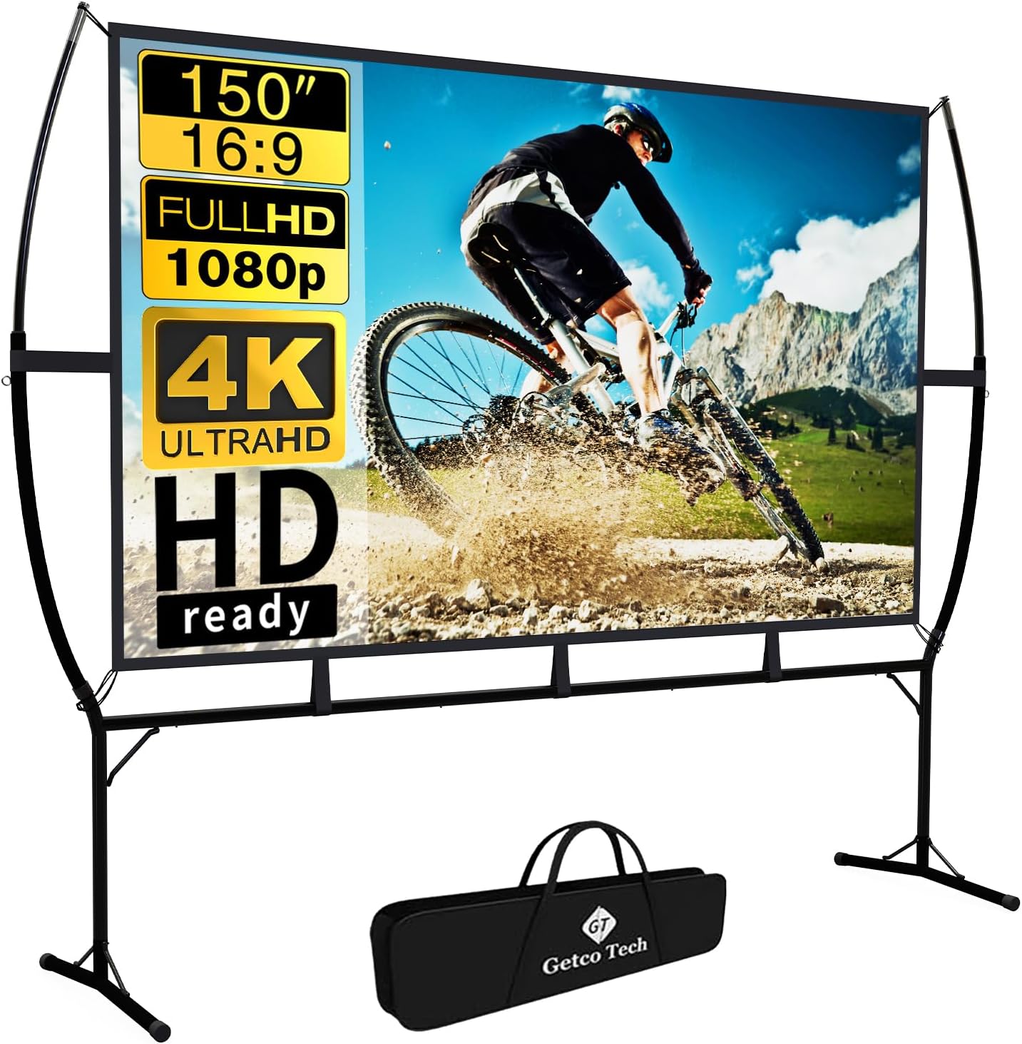 Amazon.com: JWSIT 150 inch Projector Screen with Stand, Upgraded 3 ...