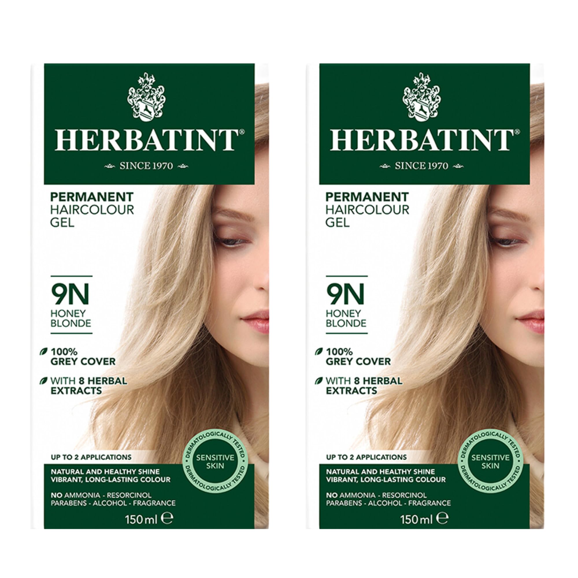 HERBATINT Tinte permanente sin amoniaco HERBATINT Rubio Miel 9N (Pack 2 ...