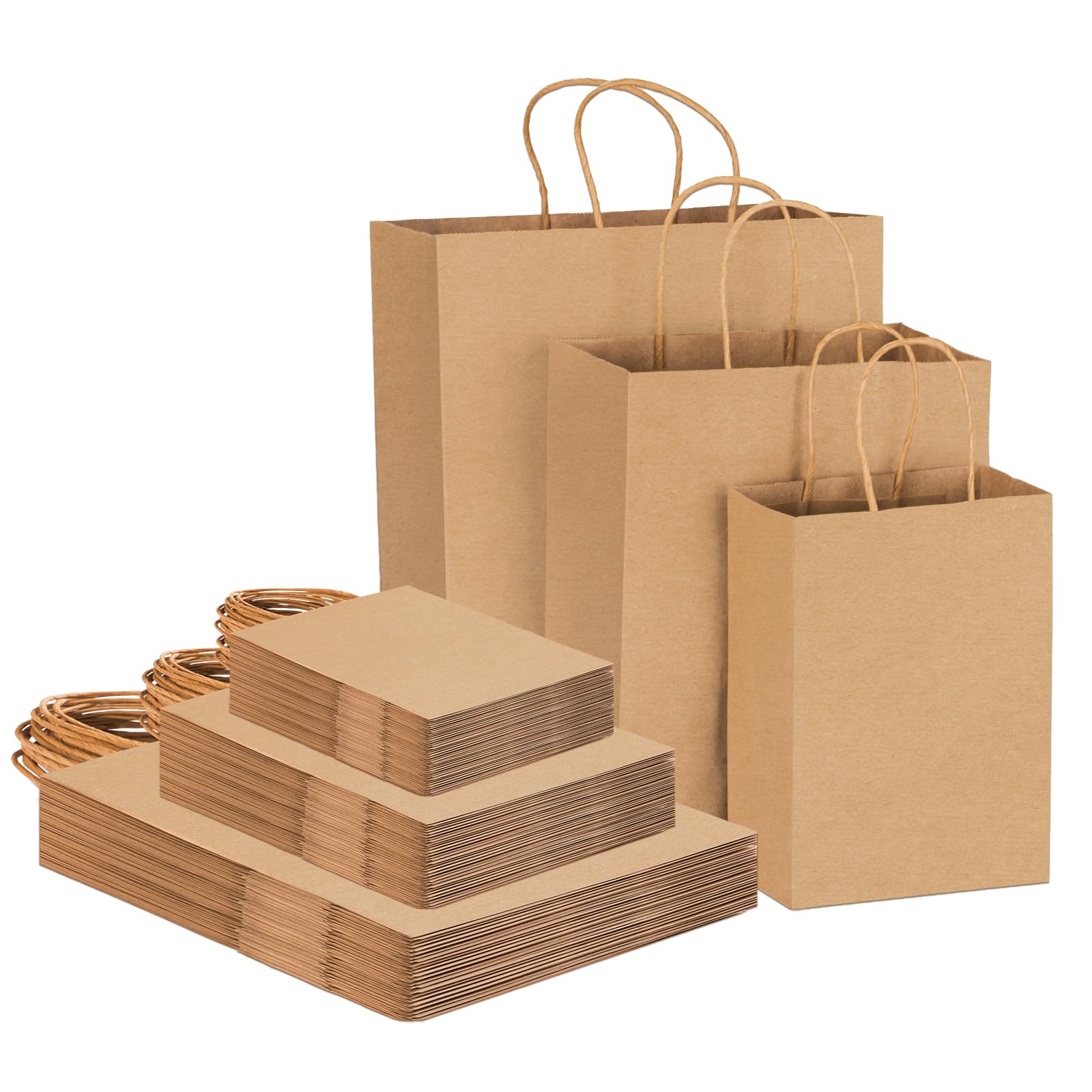45pcs Brown Kraft Paper Bags with Handles Mixed Size Gift Bags Bulk ...