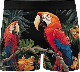 UMIRIKO Underwear Parrot Bird Tropical Men's Boxer Briefs S 202a0854 at ...